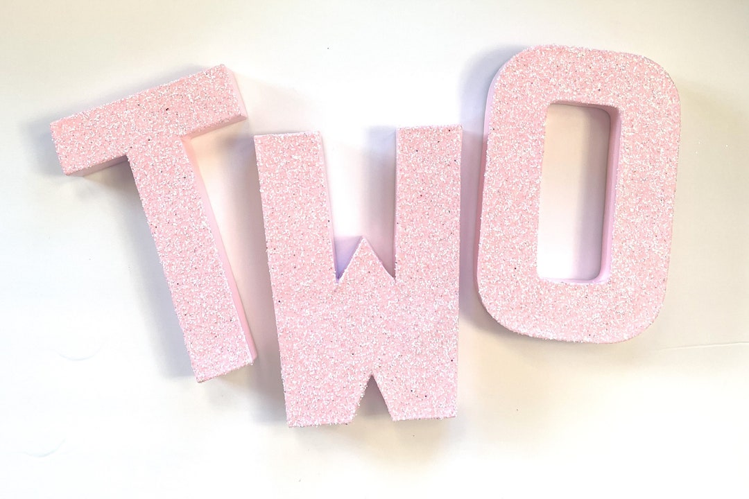 Glitter Stand up TWO Letter Sign-2nd Birthday-photo Prop-party Decor ...