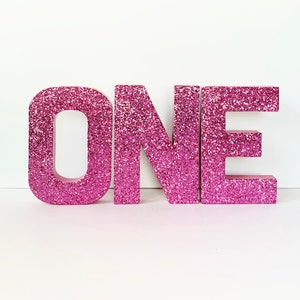 Blue Glitter Stand up ONE Letter Sign-first Birthday-photo Prop-party ...