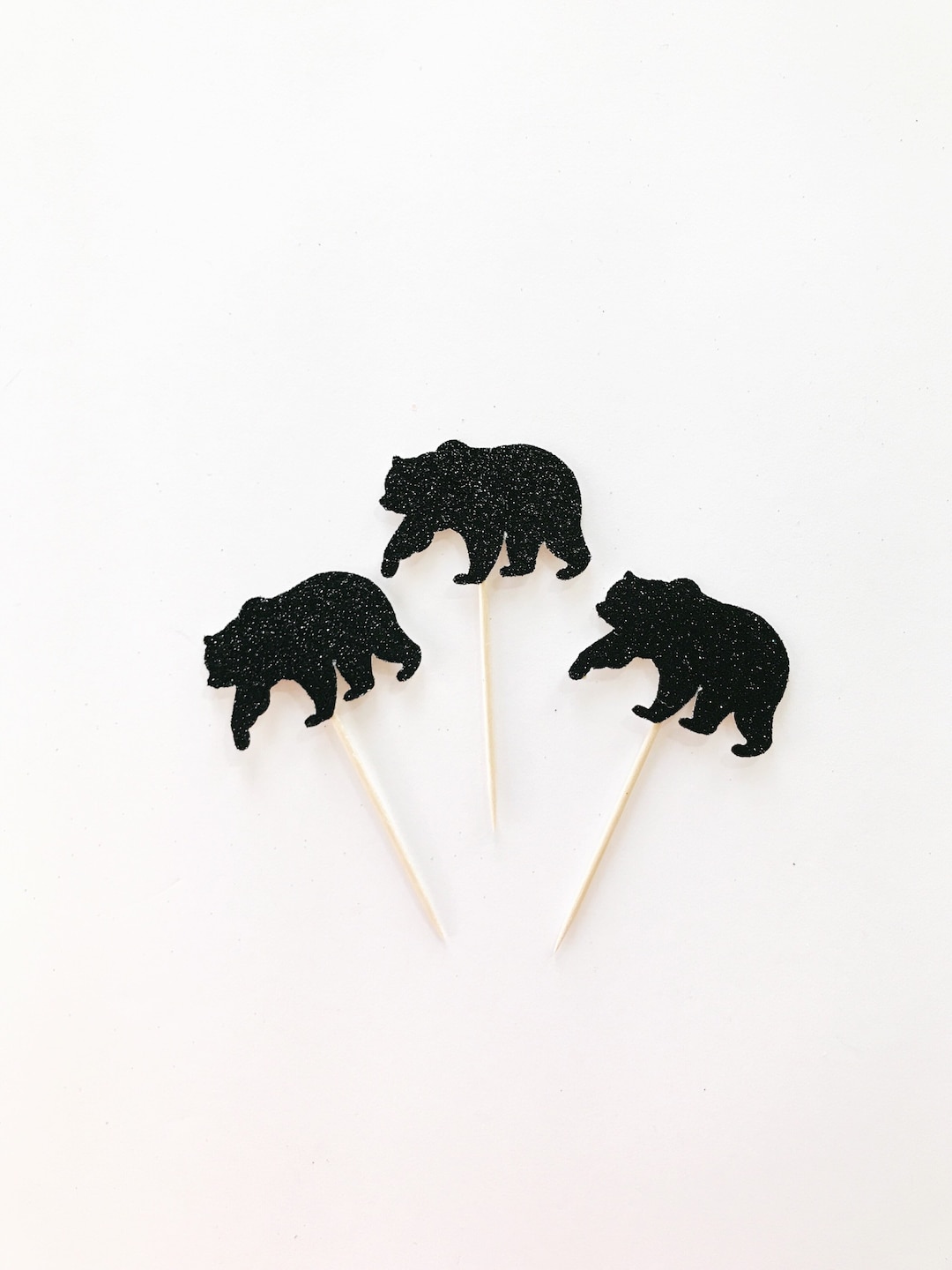 Bear Glitter Cupcake Toppers-baby Shower-it's a Boy-party-decor-papa ...