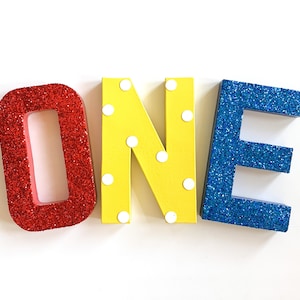 Sesame Street Inspired Theme Glitter Stand up "one" Letter Sign-1st ...