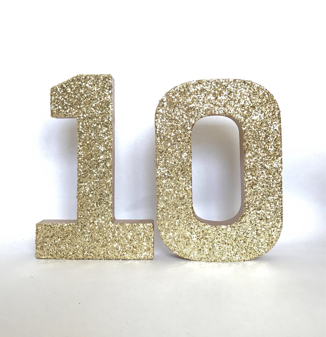 Silver Gold Glitter 10th Birthday 10 anniversary stand up - Etsy