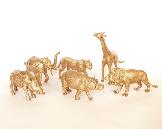 Gold Metallic Animals-safari Chic-birthday - Etsy