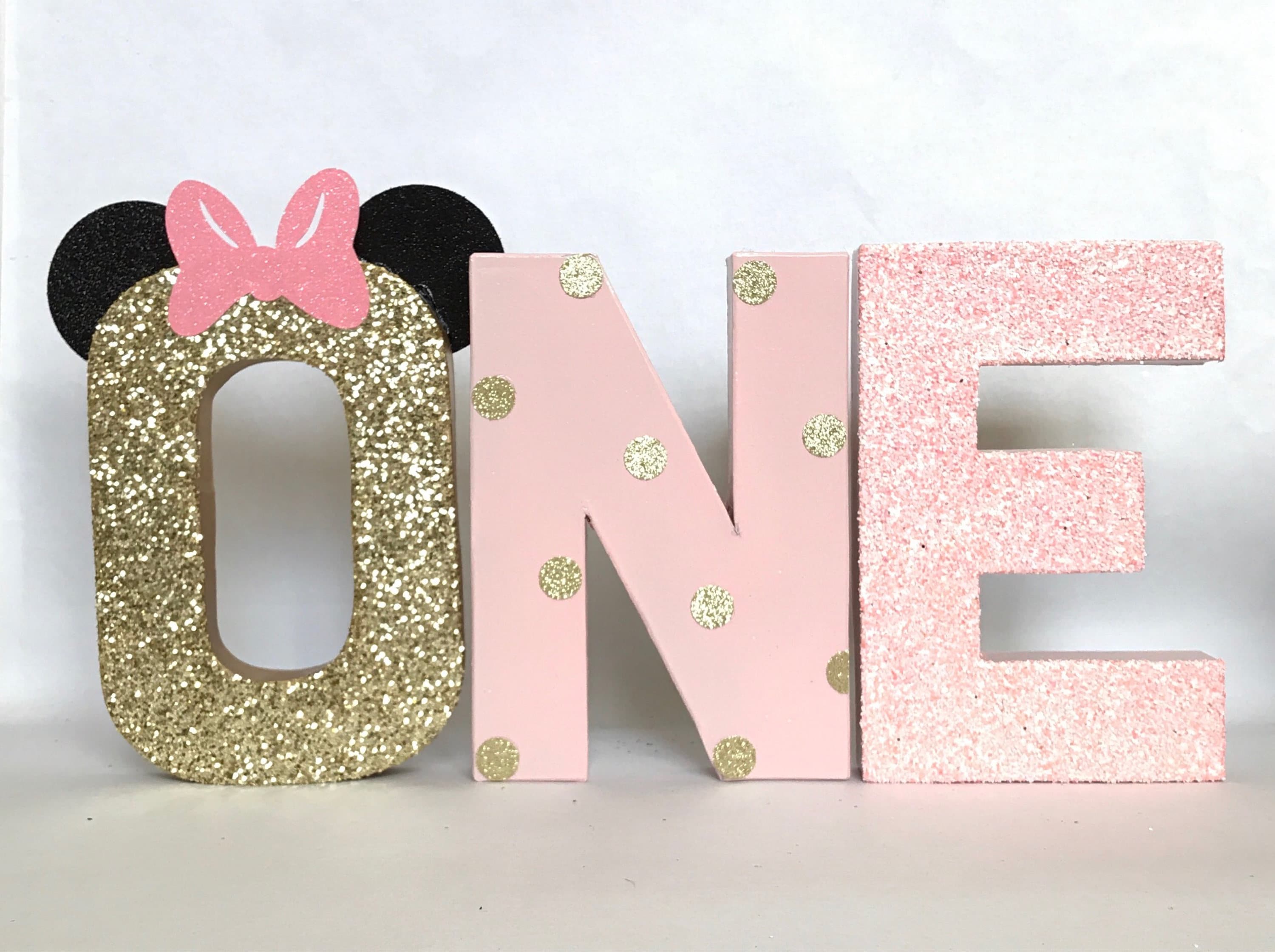 Minnie Mouse Glitter Stand up one Letter Sign 1st - Etsy