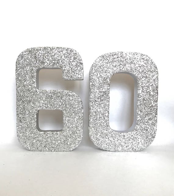 Silver Gold Glitter 60th Birthday 60 Anniversary Stand | Etsy Singapore