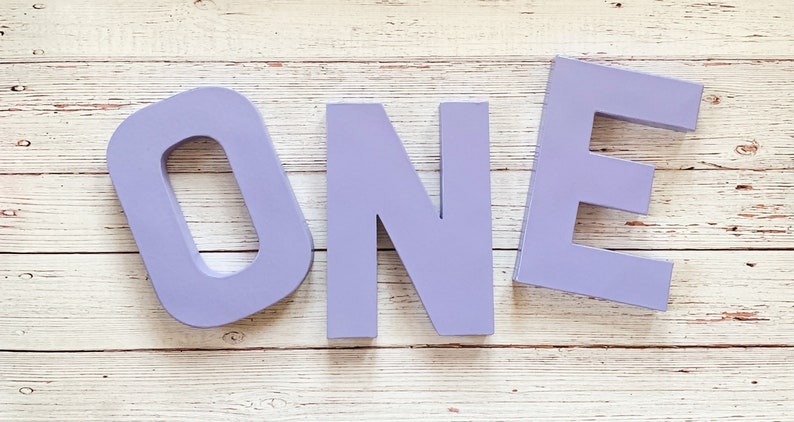 Lavender Purple Stand up ONE Letter Sign-1st First Birthday-photo Prop ...