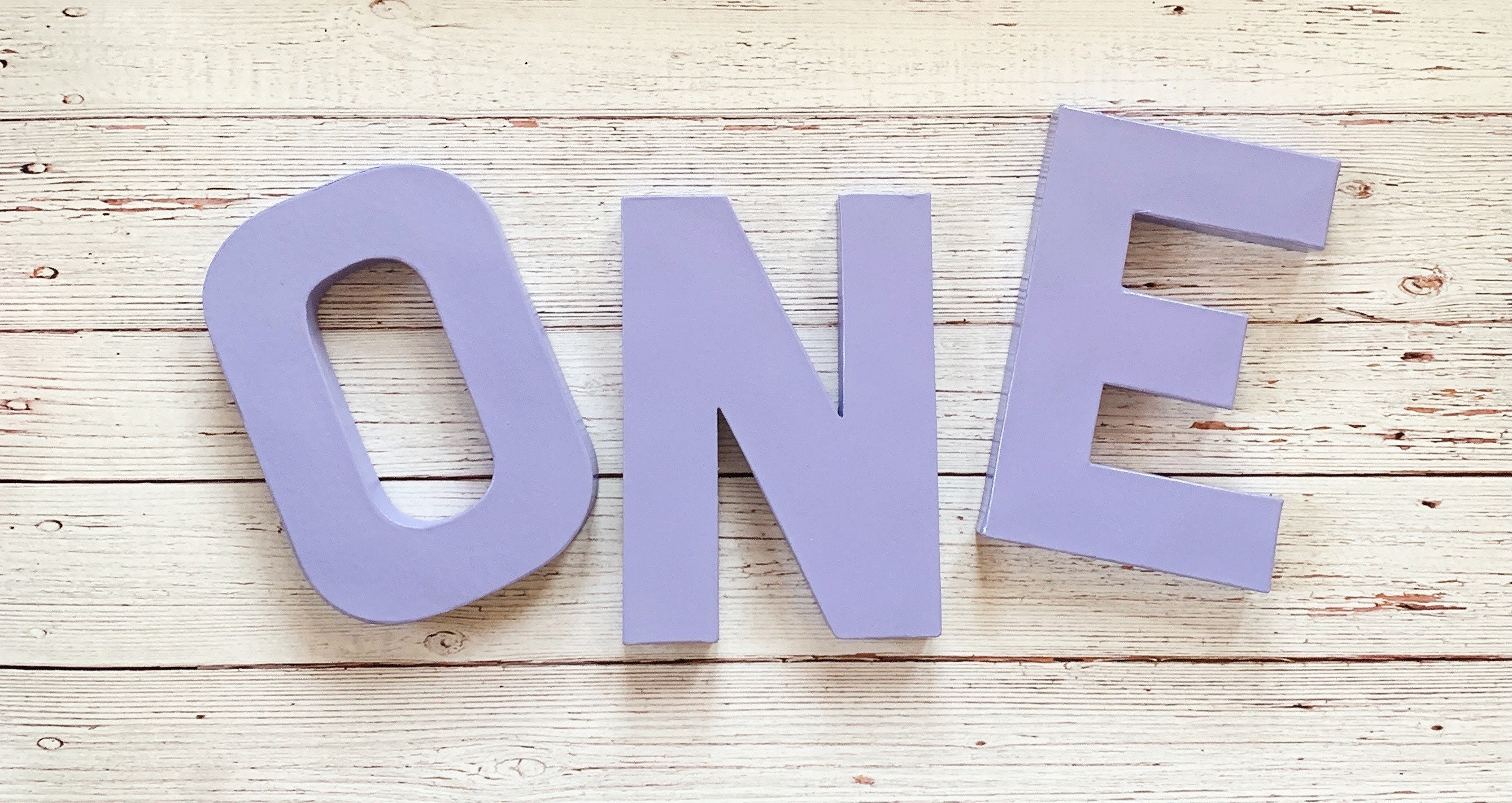 Lavender Purple Stand up ONE Letter Sign-first Birthday-photo - Etsy