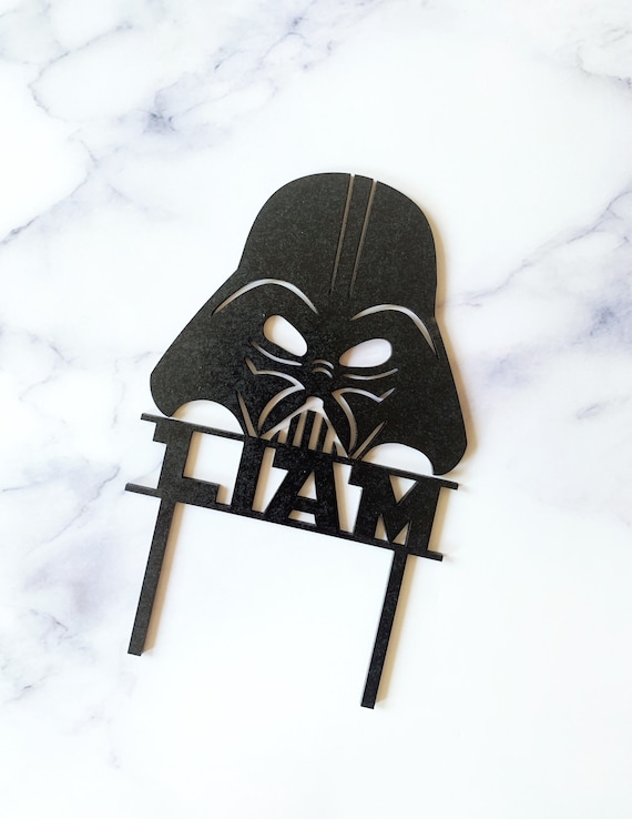 Darth Vader Wood Cake Topper Customizable Name Boy - Etsy