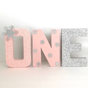 Pink & Silver Glitter Stand up "one" Letter Sign-first Birthday-photo ...