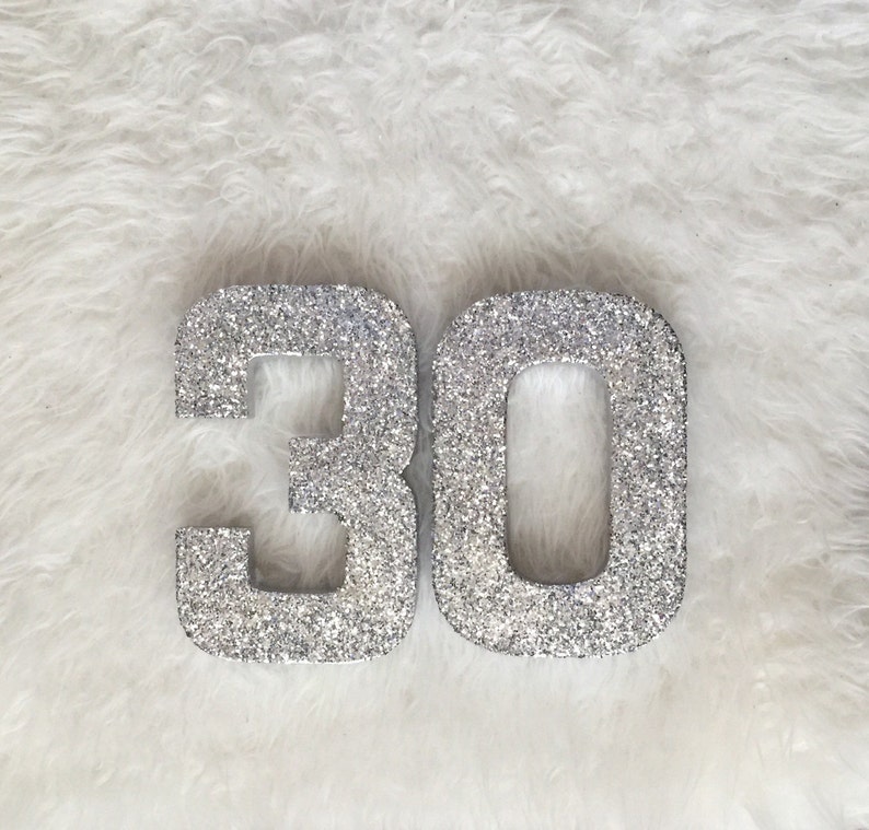 Silver Gold Glitter 30th Birthday Anniversary stand up - Etsy