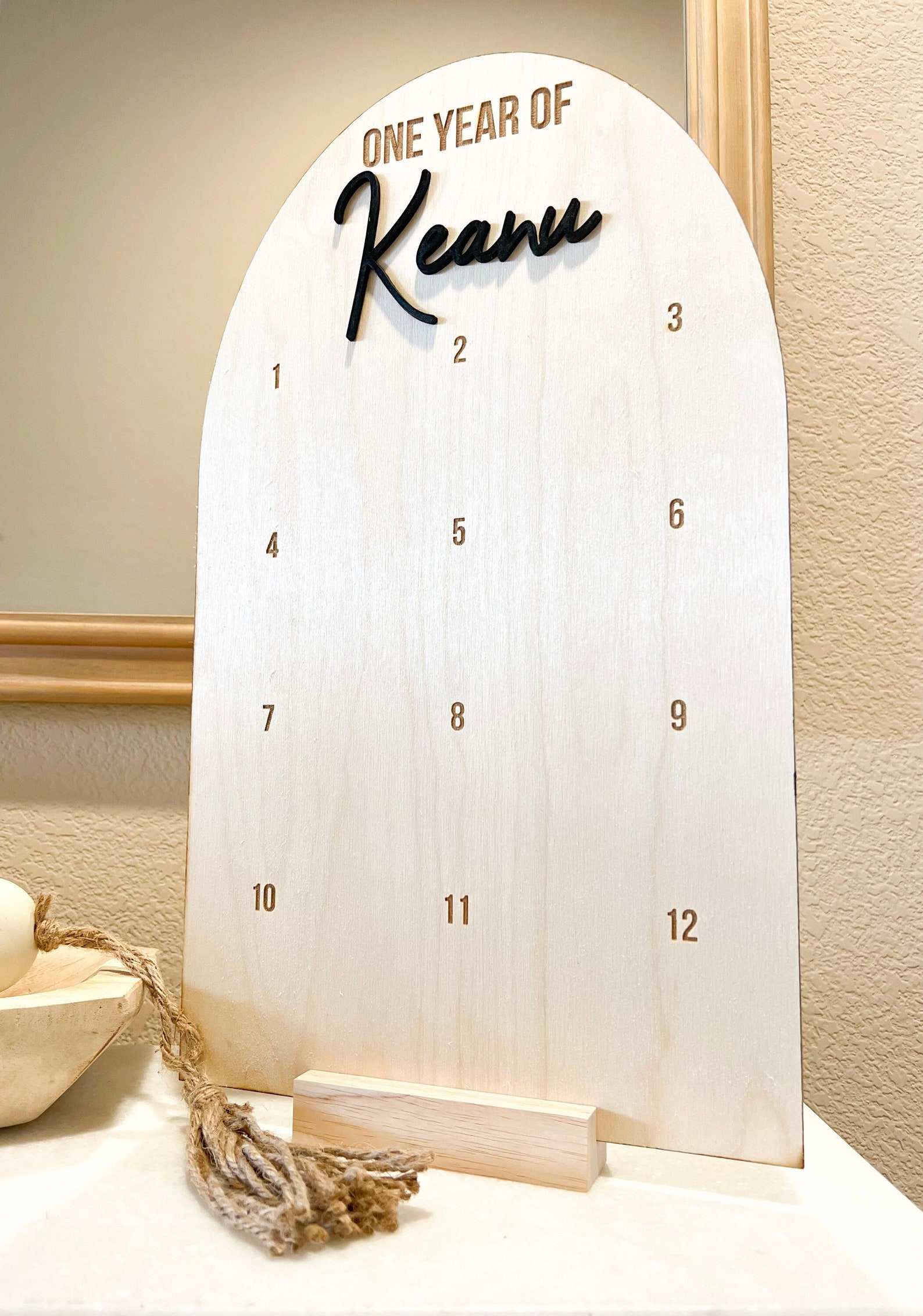 One Year Of-birthday-name-wood - Etsy