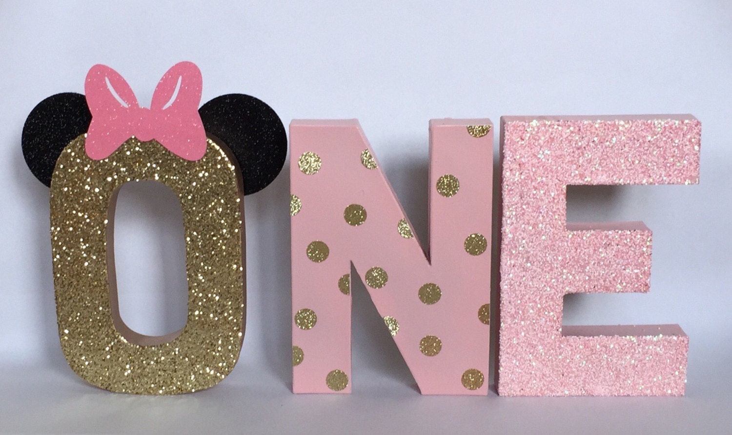 Minnie Mouse Glitter Stand up one Letter Sign - Etsy