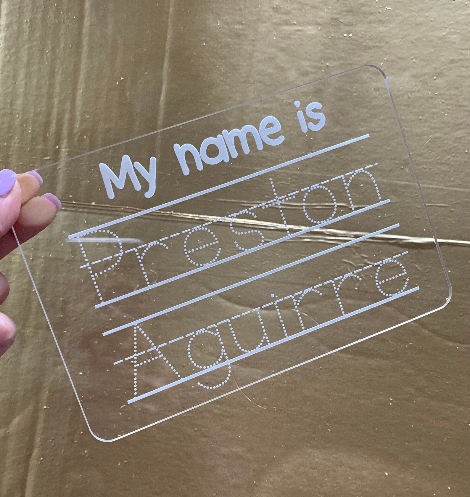 Letters, Numbers, Name Tracing Boards Acrylic-preschool Pre K ...