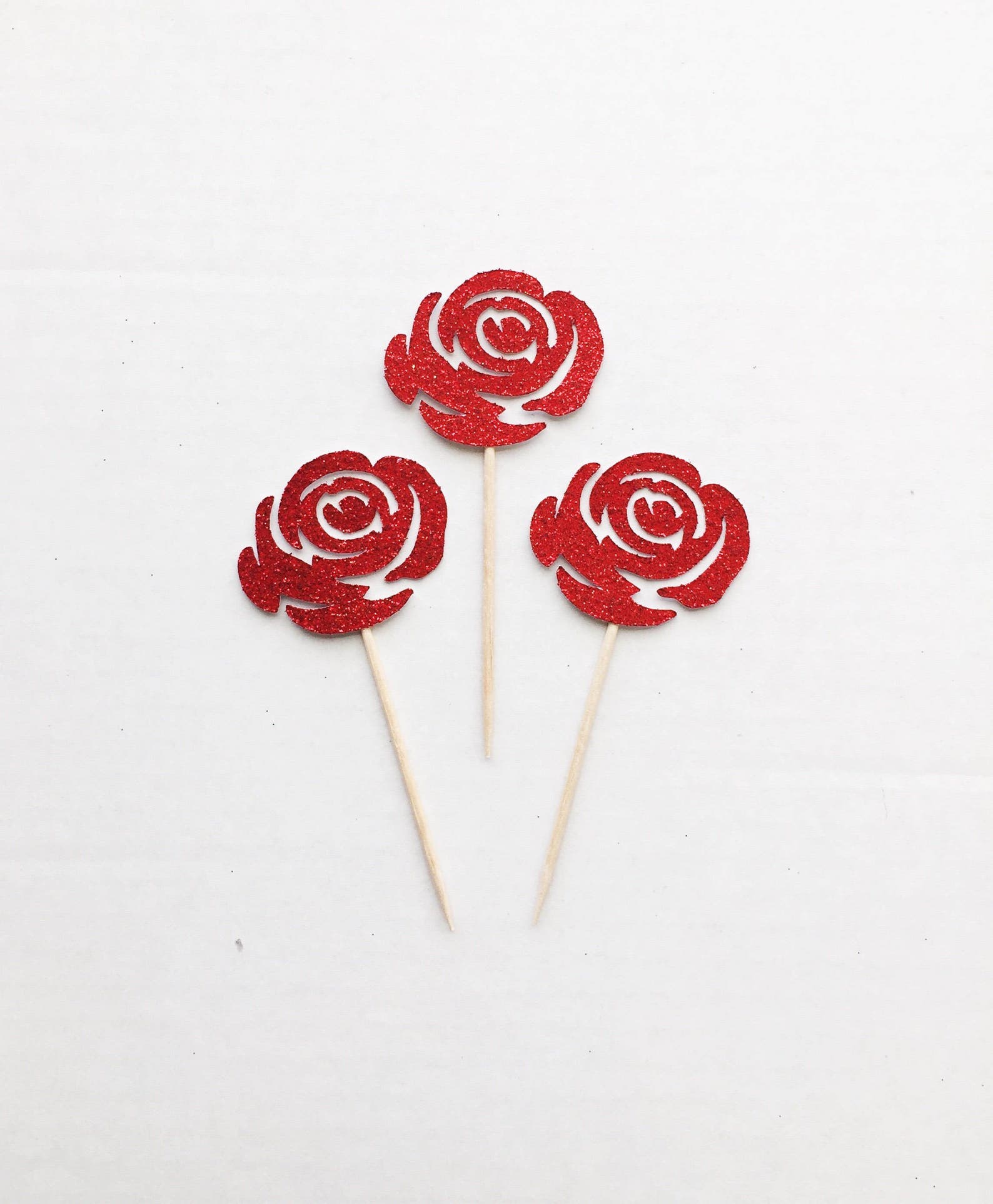 Rose Cupcake Toppers-birthday-dessert Table-donut - Etsy