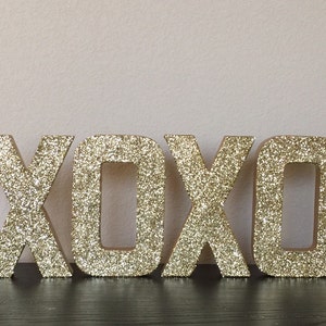 Gold/silver Glitter Stand up Paper Mache "xoxo" Sign-shower-engagement ...