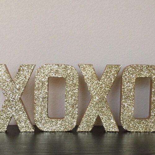 Gold/silver Glitter Stand up Paper Mache xoxo Sign - Etsy