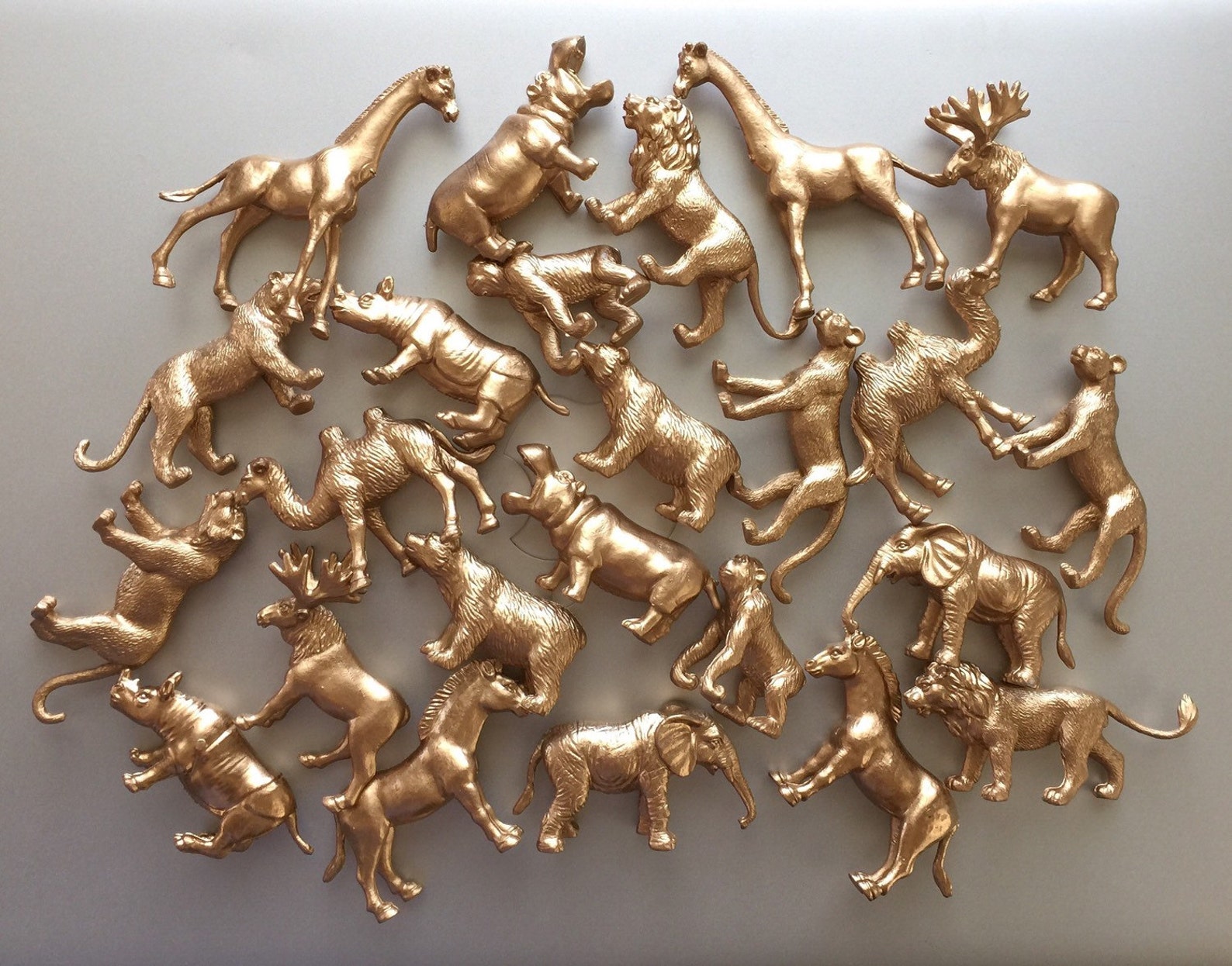 Gold Metallic Animals-two Wild One-safari - Etsy