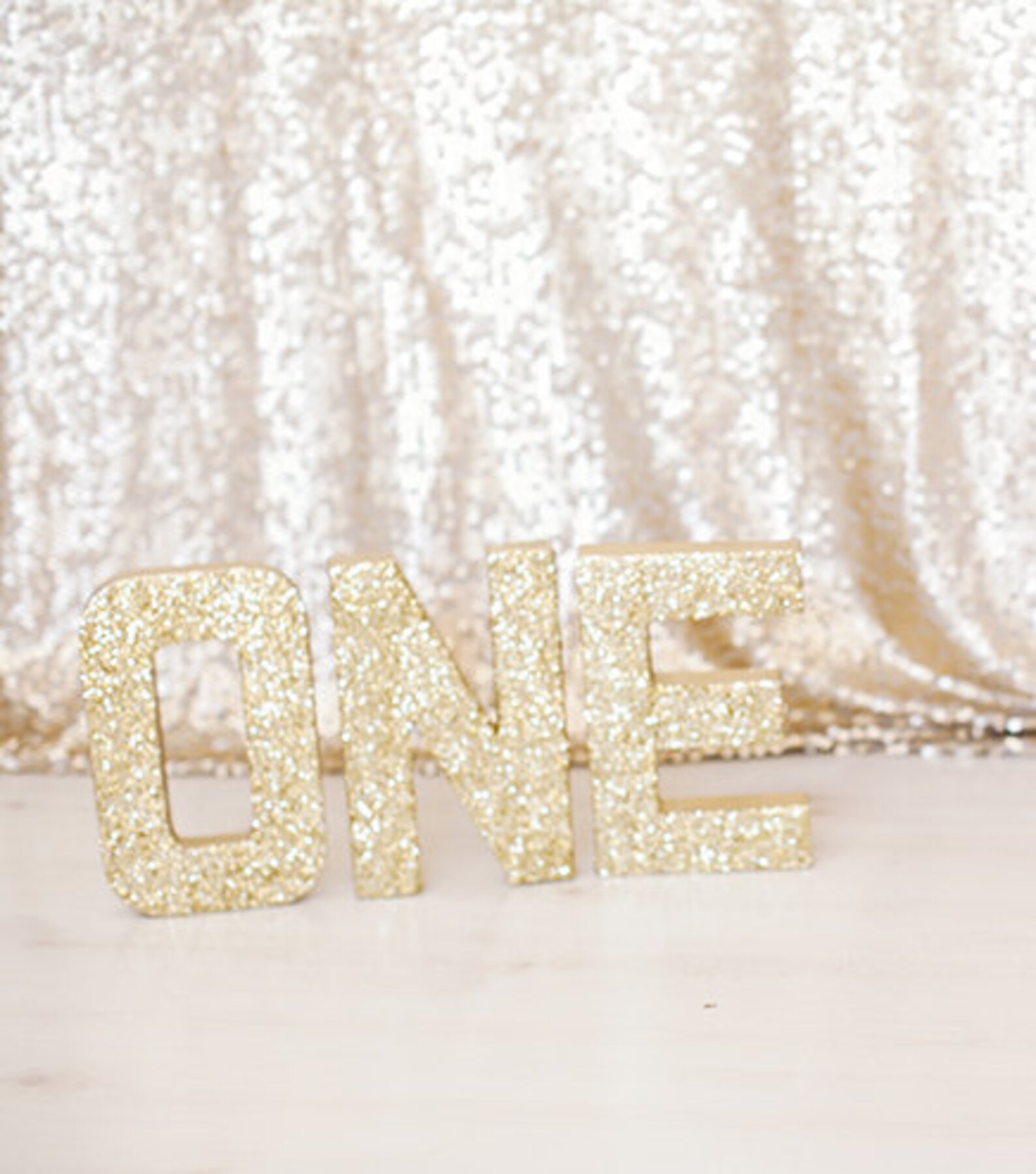 Pink Glitter Stand up ONE Letter Sign-1st First Birthday-photo Prop ...