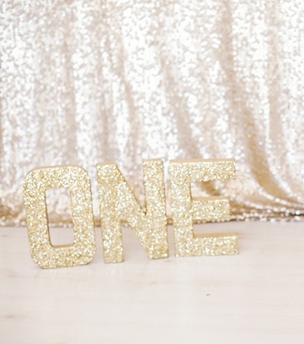 Pink Glitter Stand up ONE Letter Sign-first Birthday-photo | Etsy