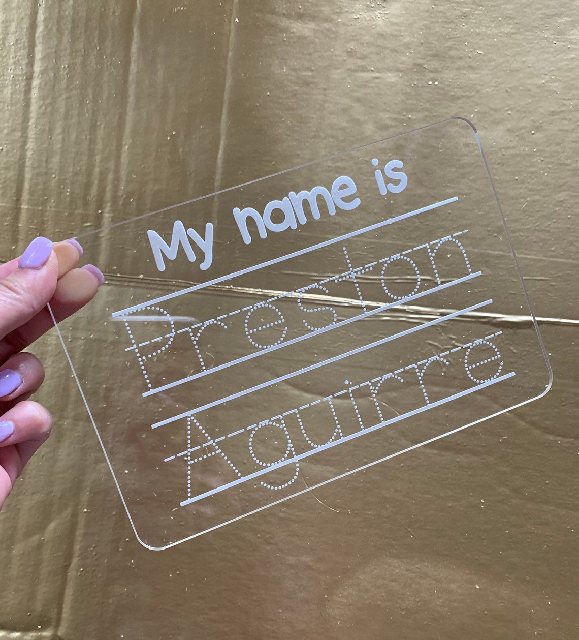 Name Tracing Boards Acrylic-preschool Pre K-transitional Kindergarten ...