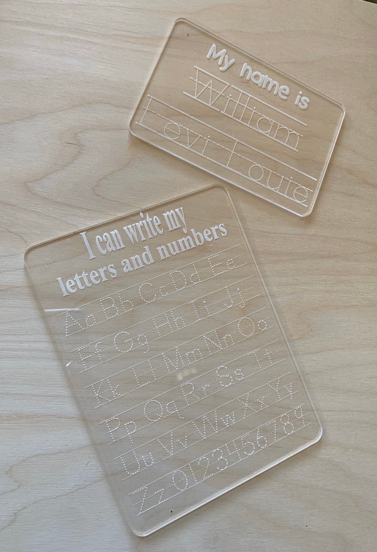 Name Tracing Boards Acrylic-preschool Pre K-transitional Kindergarten ...