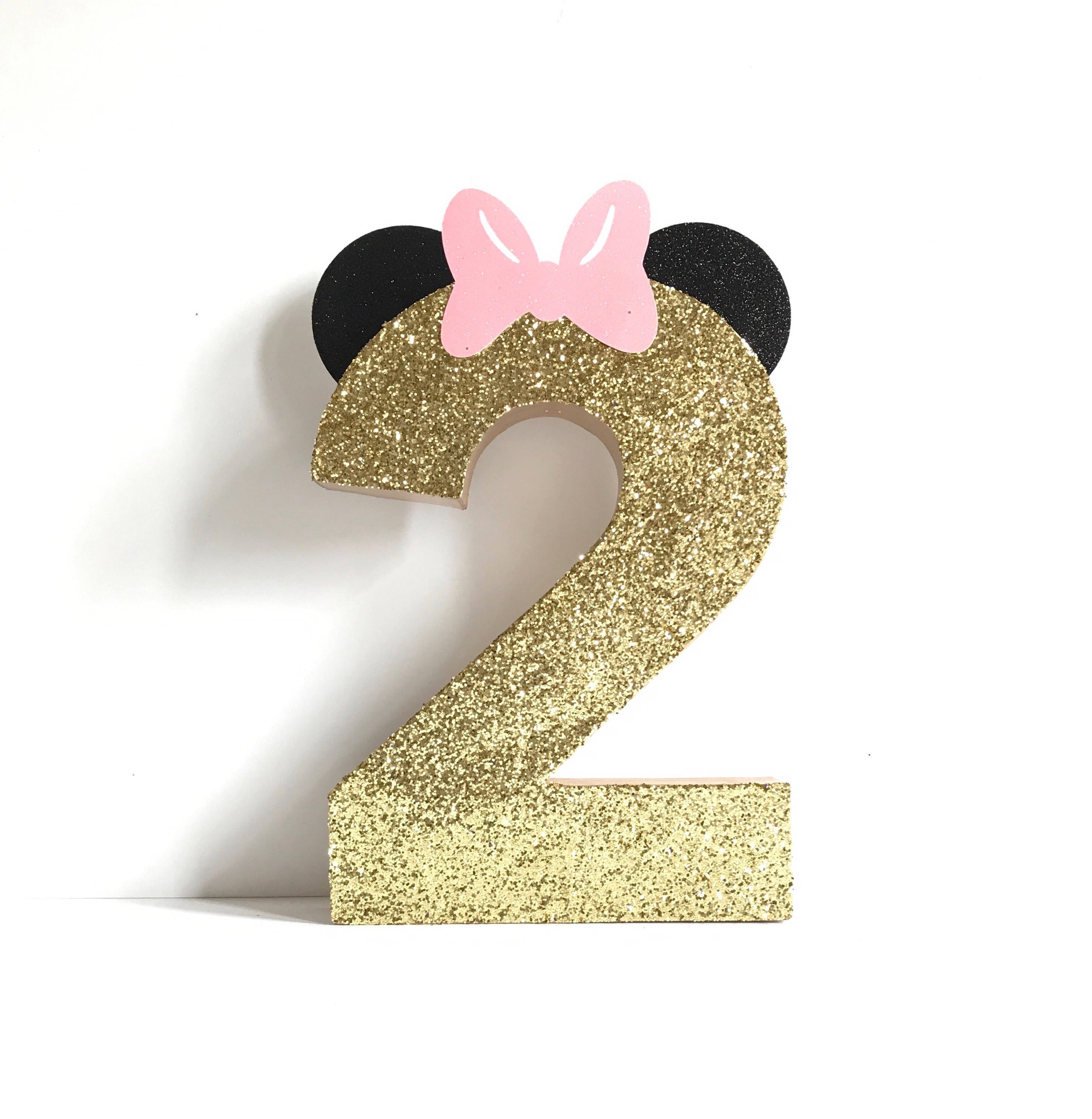 Minnie Mouse Glitter Stand up Number-cake Smash-twodles-twoodles ...