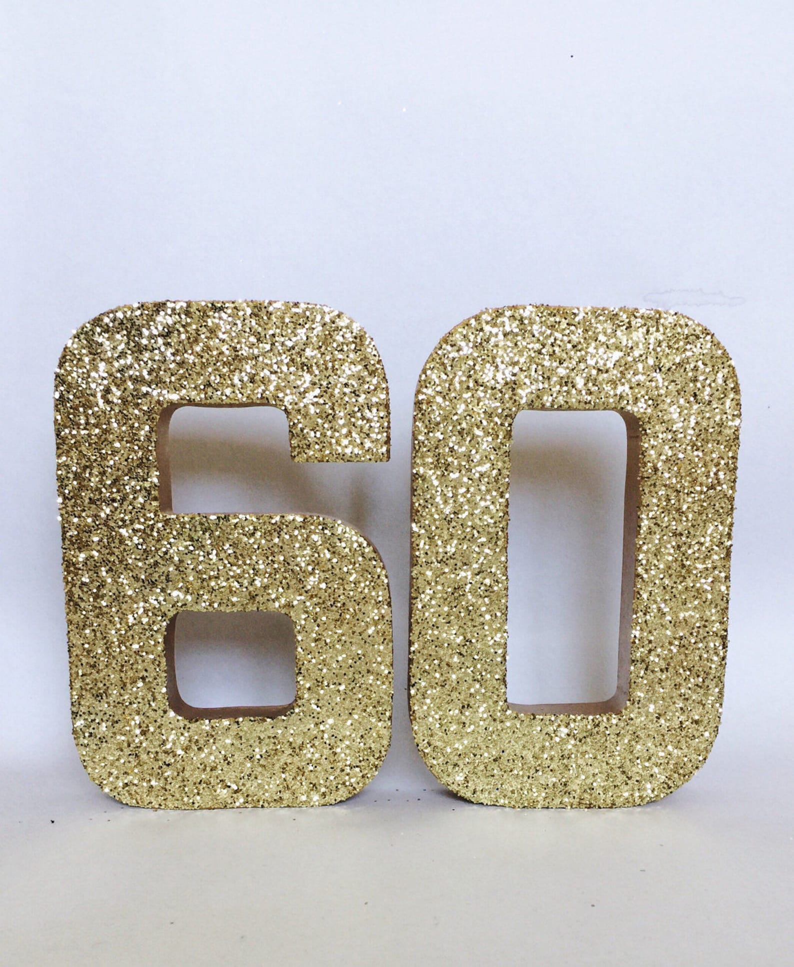 Silver Gold Glitter 60th Birthday-60-anniversary-stand up Paper Mache ...