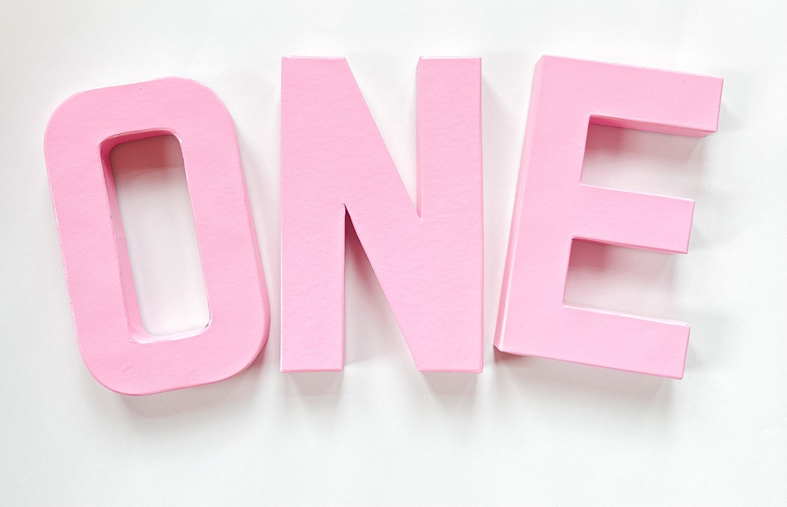 Lavender Purple Stand up ONE Letter Sign-1st First Birthday-photo Prop ...