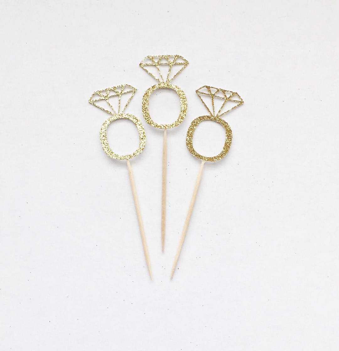 Engagement Diamond Ring Cupcake Toppers-anniversary birthday-donut ...