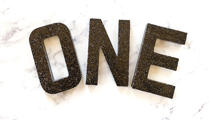 Pink Glitter Stand up ONE Letter Sign-first Birthday-photo | Etsy