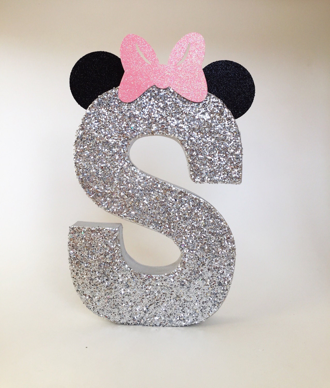 Minnie Mouse Glitter Stand Up Letter Initial Monogram | Etsy