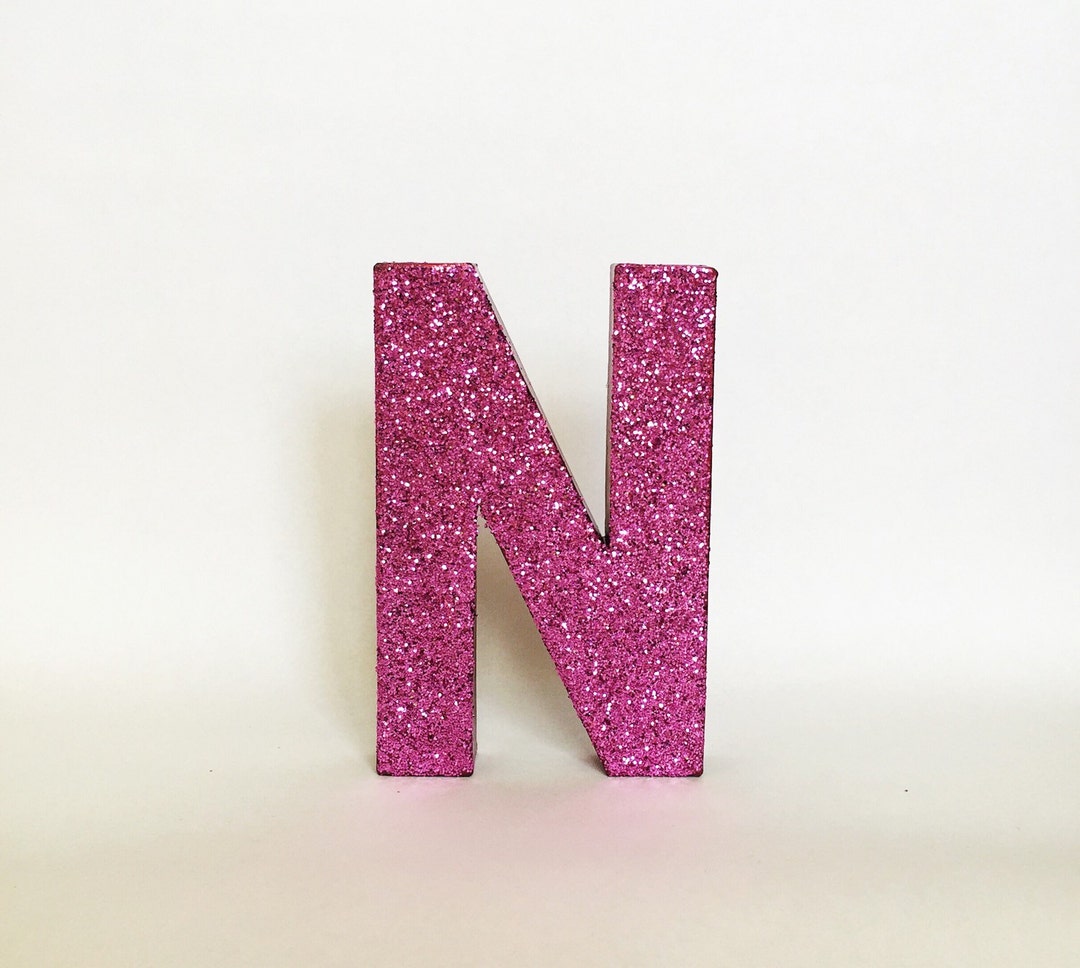 Pink Glitter Stand up Letter-initial-monogram-engagement-shower ...
