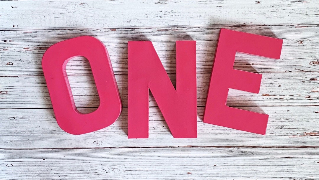 Pink Stand up ONE Letter Sign-first Birthday-photo Prop-party Decor ...
