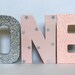 Pink & Silver Stand up "one" Letter Sign-first Birthday-photo Prop ...