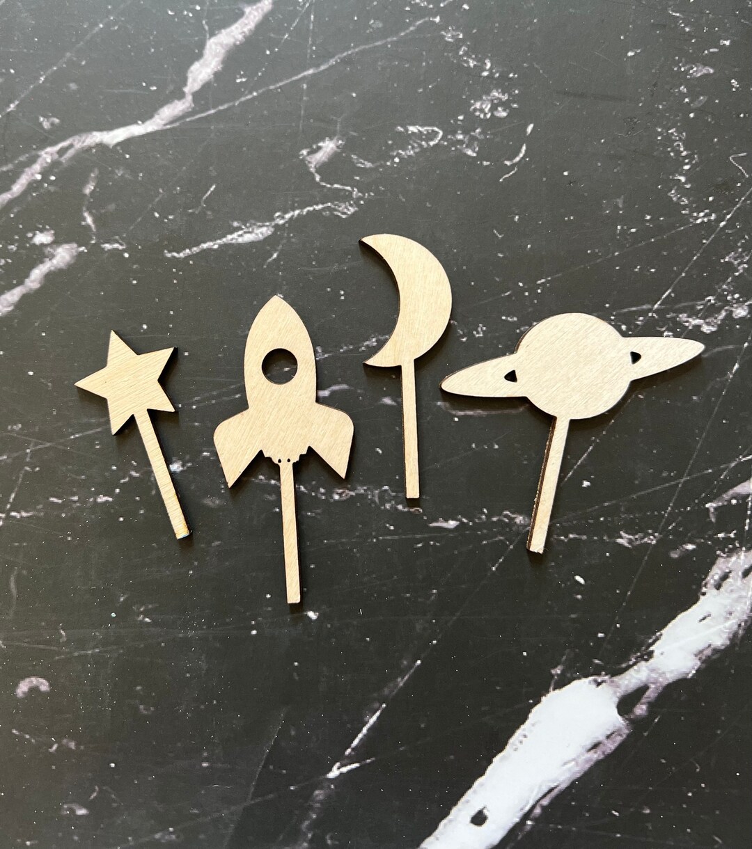 Outer Space Cupcake Toppers-birthday-dessert Table-1st Trip Around the ...