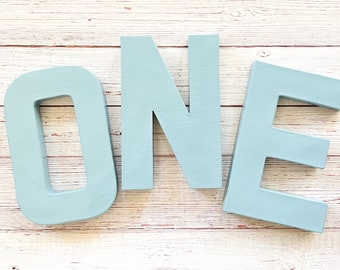 White Stand up ONE Letter Sign-first Birthday-photo Prop-party - Etsy