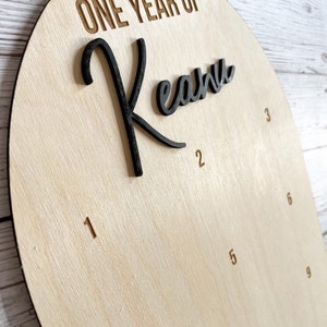One Year Of-birthday-name-wood Sign-customized-personalized-photo 12 ...