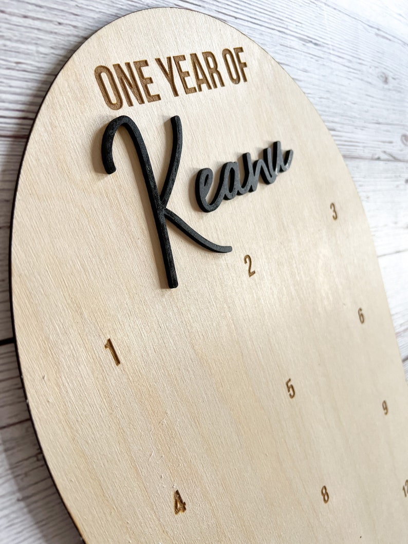 One Year Of-birthday-name-wood - Etsy