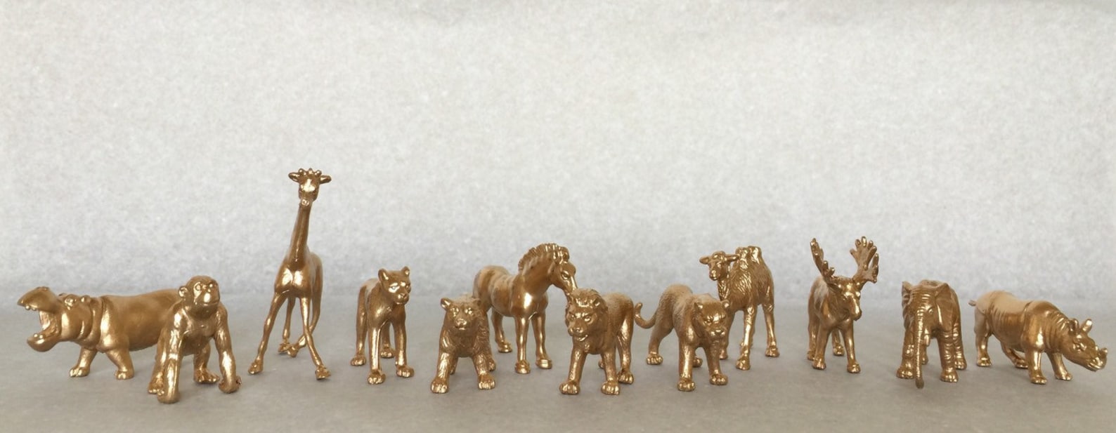 Gold Metallic Animals-two Wild One-safari - Etsy