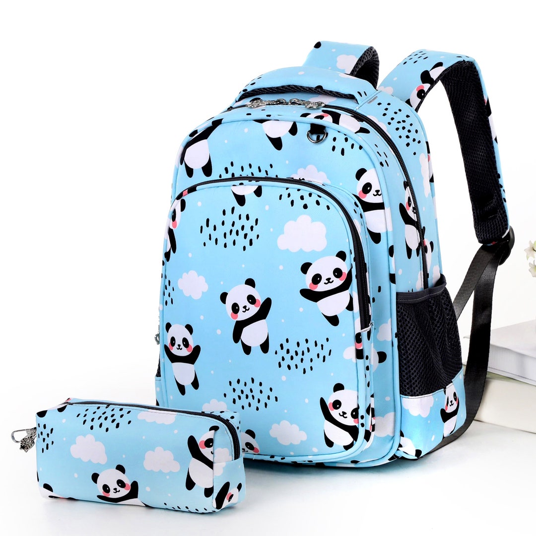 School Backpack With Matching Pencil Case for Boys Girls Panda - Etsy