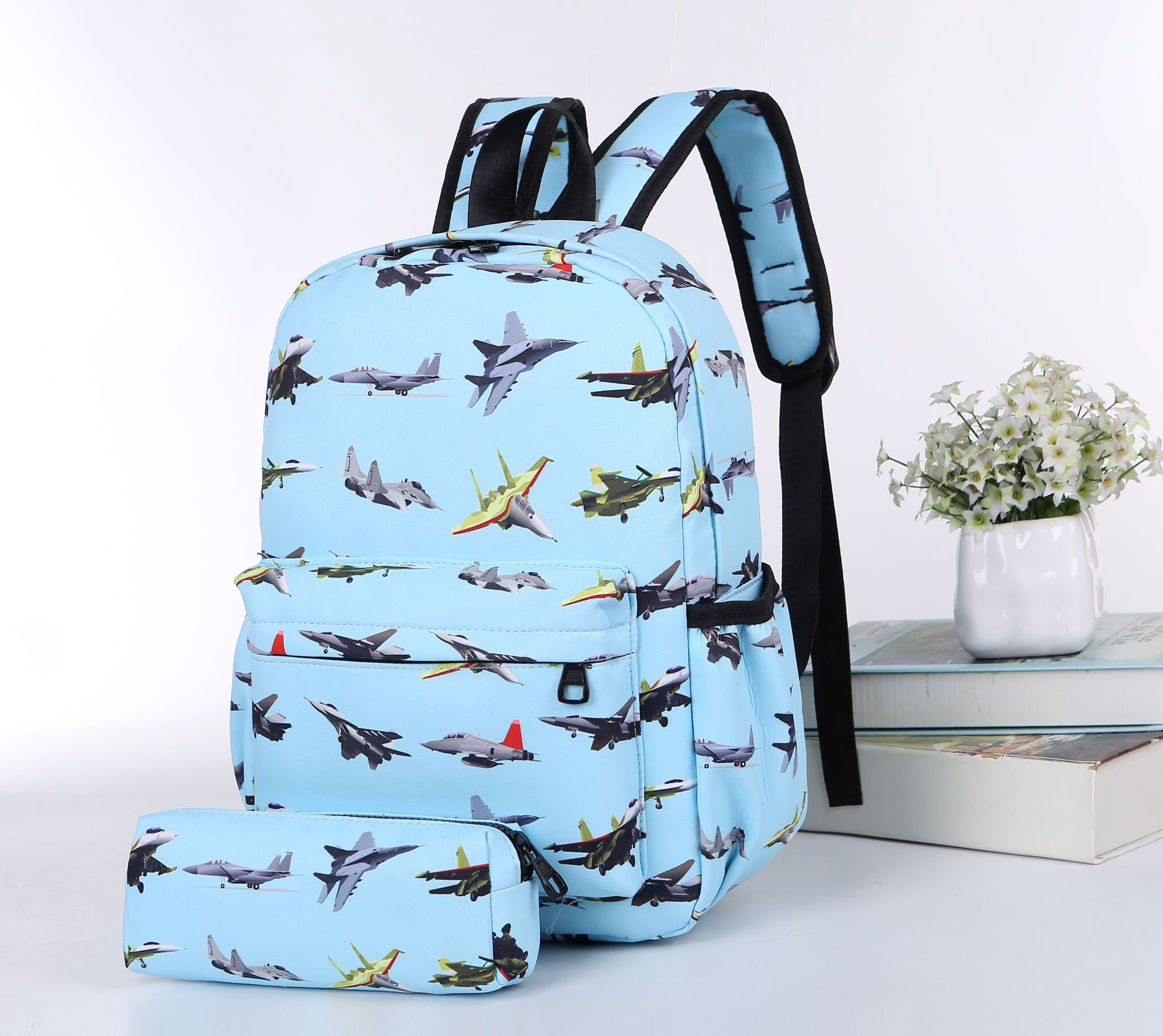 Fighter Jets School Bag With Pencil Case School Backpacker - Etsy