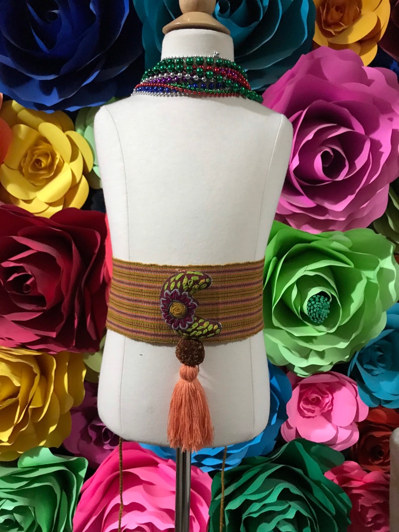 Mexican Authentic Belt With Hand Embroidered Iconic Design - Etsy