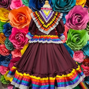 Red Mexican Jalisco Dress: Folklorico Dance Outfit, Size 6 - Etsy