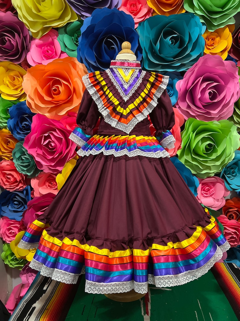 Red Mexican Jalisco Dress: Folklorico Dance Outfit, Size 6 - Etsy