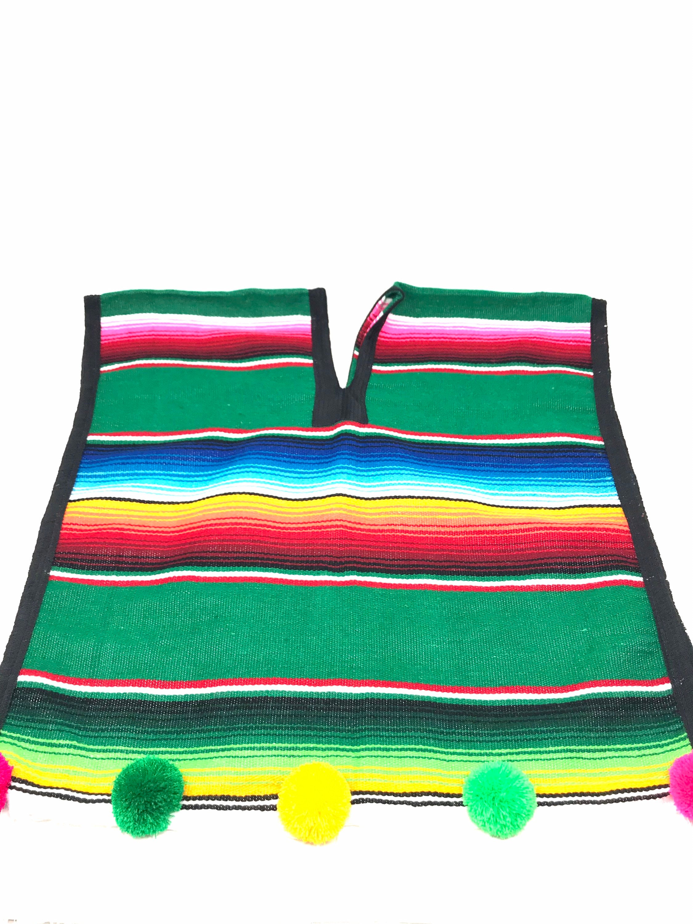 Mexican Sarape Zarape Fits 2 to 4 Years Green Poncho With Pompoms - Etsy