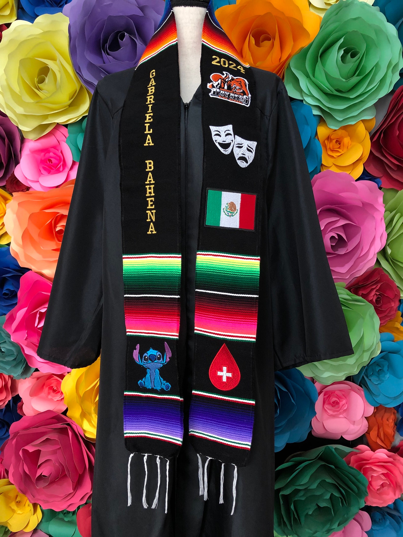 Personalized Mexican Graduation Sarape Sash: Class of 2026 Embroidered ...