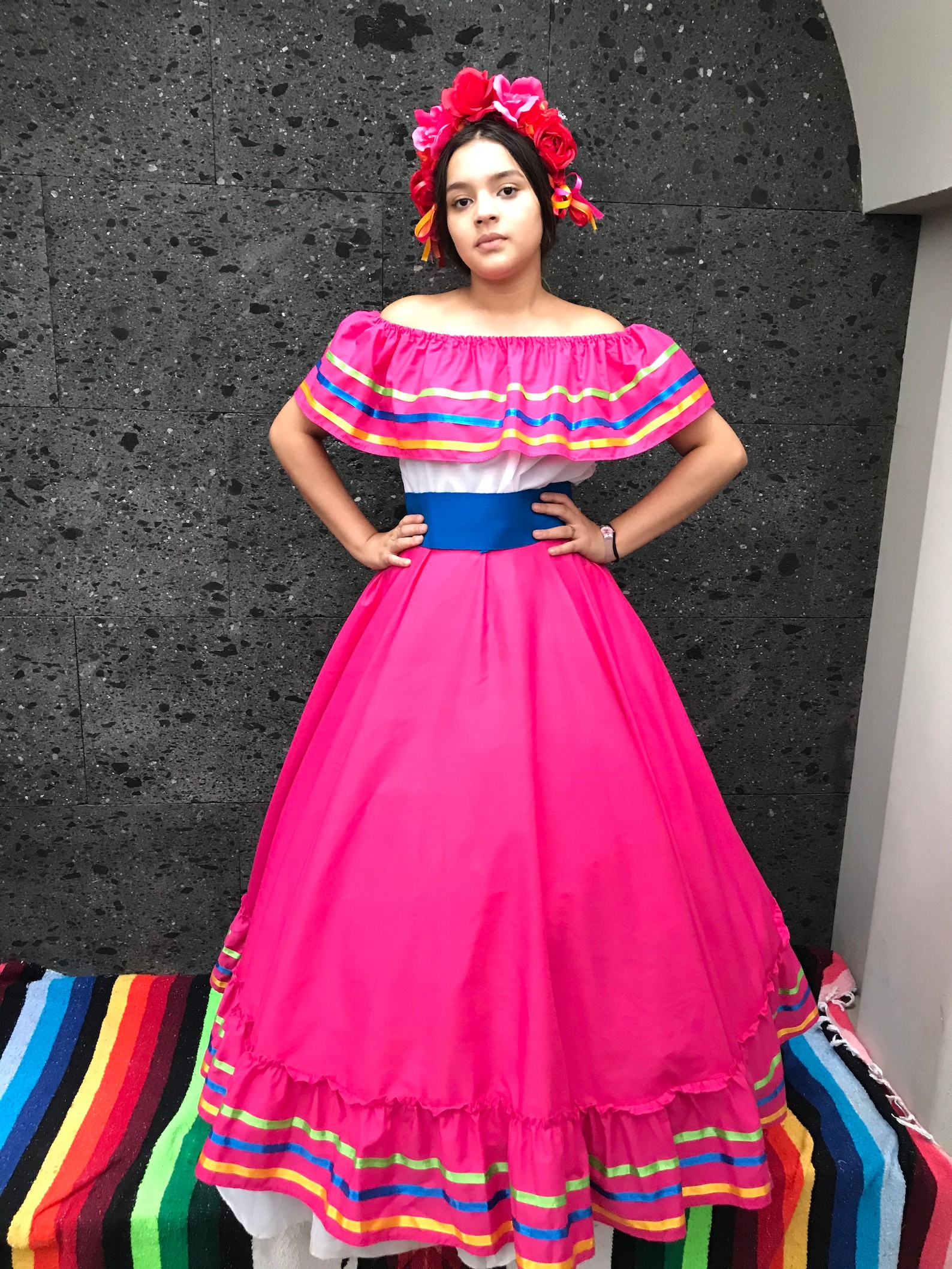 Vestido mexicano 90cm con top PINK Hecho a mano Hermoso - Etsy España