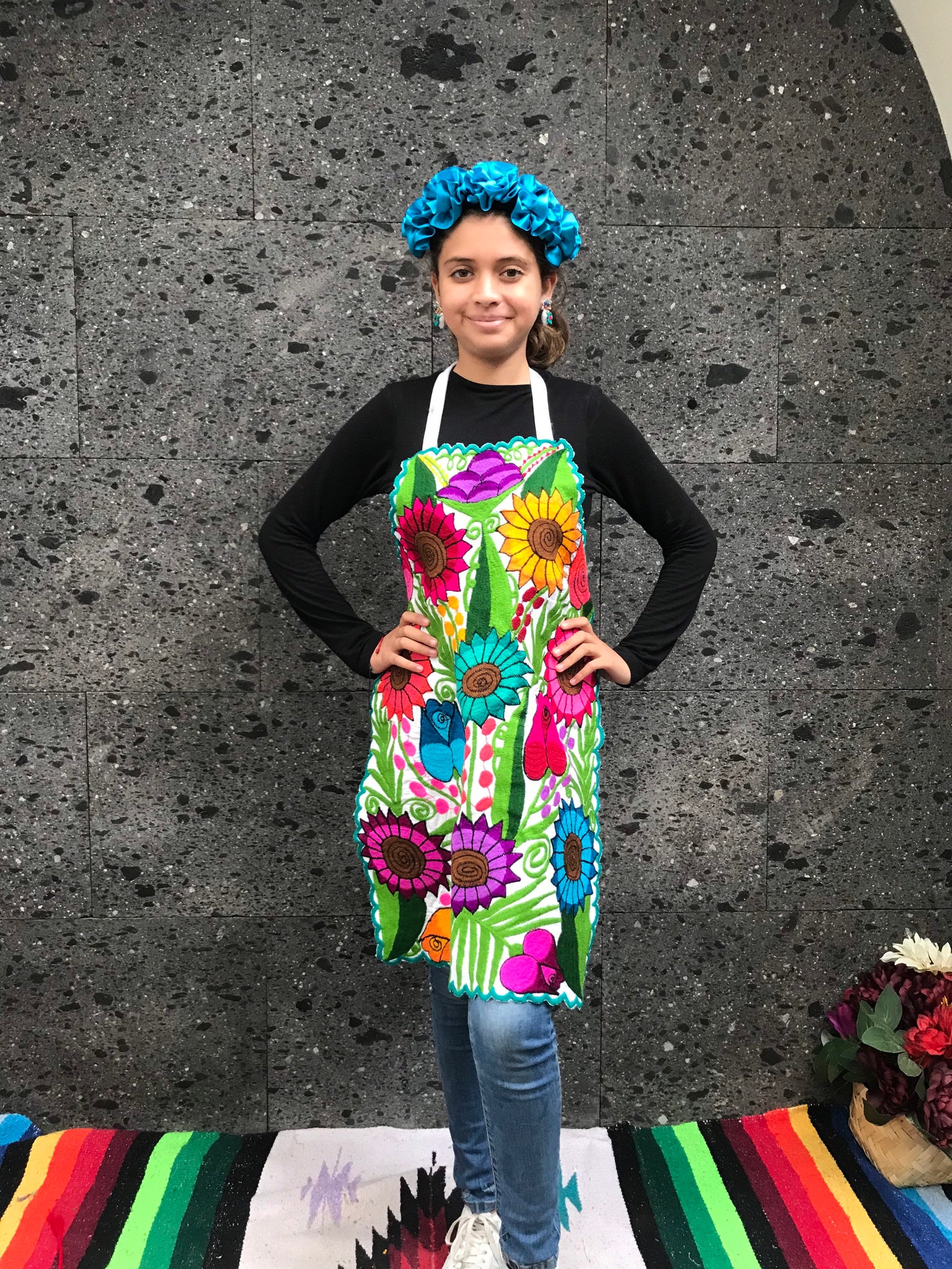 Mexican Embroidered Apron for Women Kitchen Cooking - Etsy