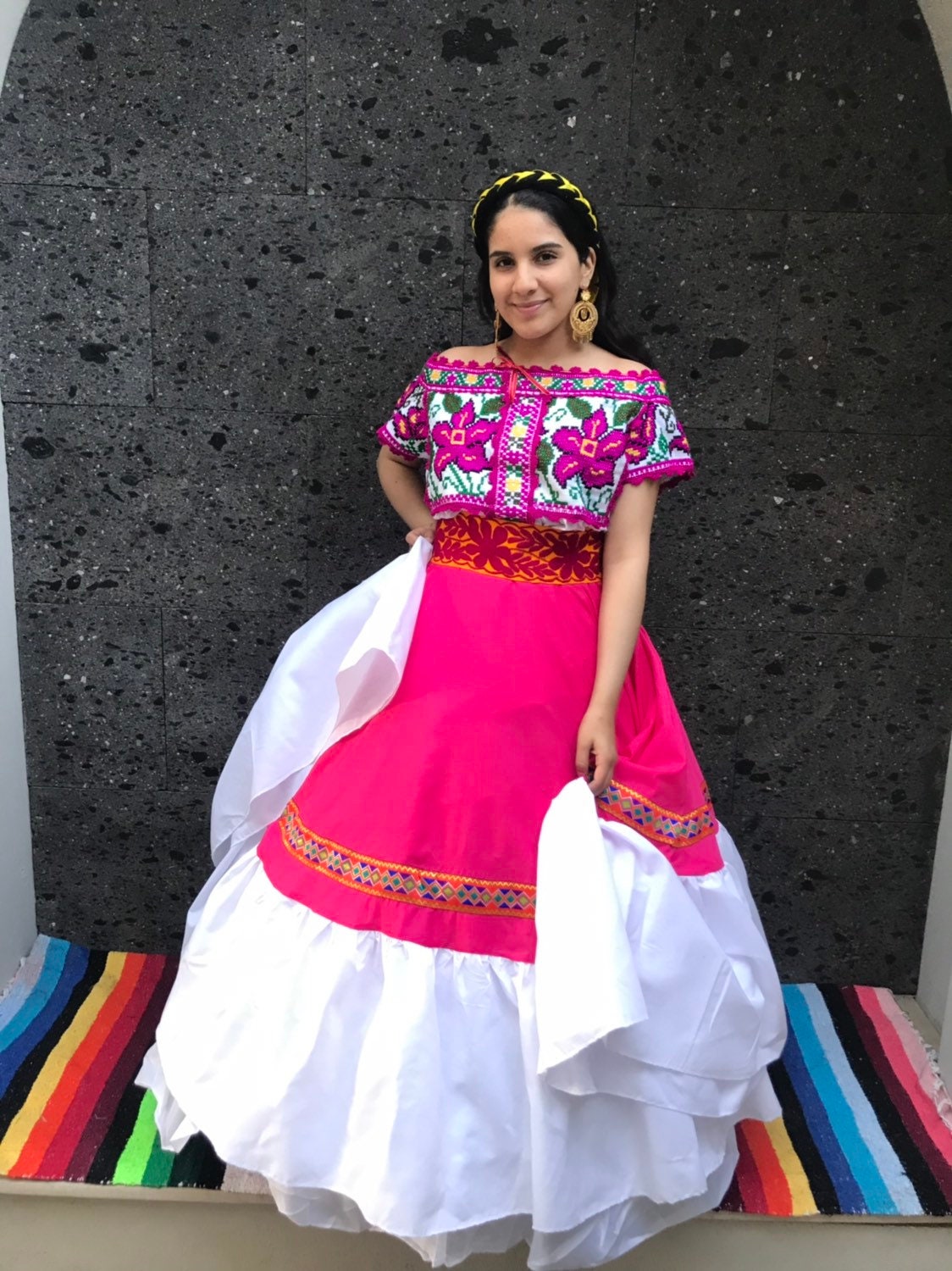 Mexican SKIRT Fiusha Handmade- Beautiful Style- Womans Mexican Boho ...