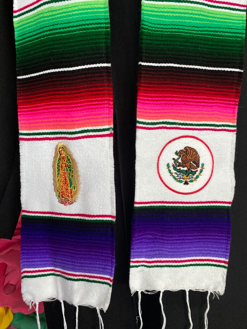 Graduation Mexican Sash Stole Class of 2021 White Letters | Etsy
