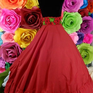 Mexican Solid RED Handmade- Beautiful Style- Womans Mexican Boho Coco ...